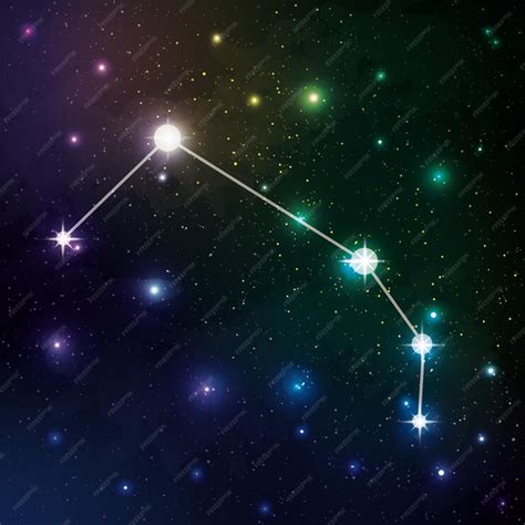 밤하늘의 양자리 별자리 프리미엄 벡터