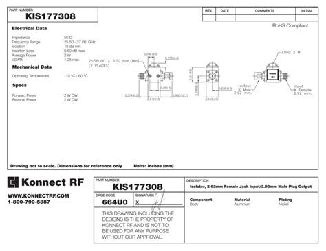 Isolator 2 92mm Female Jack Input 2 92mm Male Plug Output 25 5 27 0 GHz 18 DB Isolation