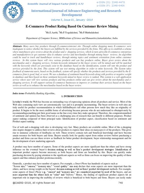 E Commerce Product Rating Based On Customer Review Mining Ijaerdv05i0128071 Pdf Pdf