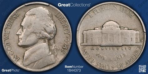 1942 D D Jefferson Nickel D Horizontal D Fs 501 Pcgs Vf 30 Item