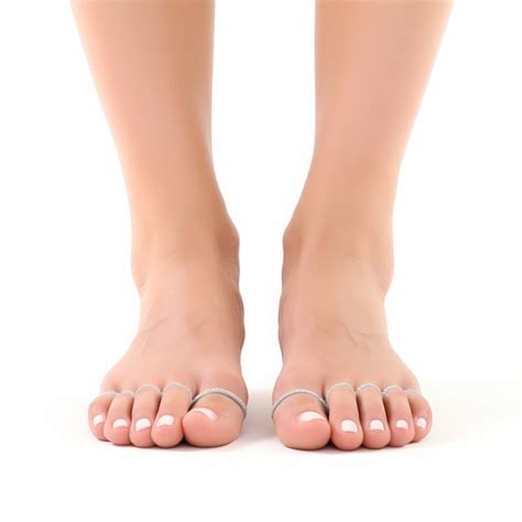 Una Mujer Descalza Con Uñas De Plata Y Dedos De Los Pies Imagen