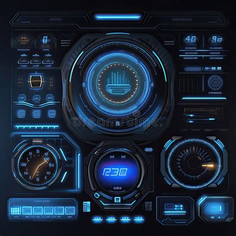 Futuristic Hud Elements Ai Generated Stock Illustration Illustration Of Interface Space