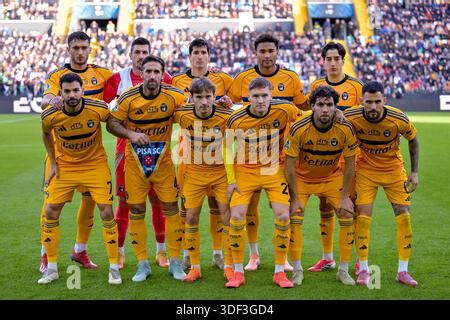 Pisa Sporting Club For Team Photo Lined Up During Udinese Calcio Vs