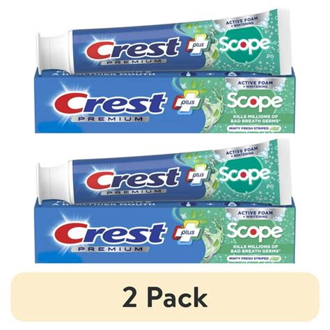 2 Pack Crest Toothpaste Premium Plus Scope Toothpaste Minty Fresh