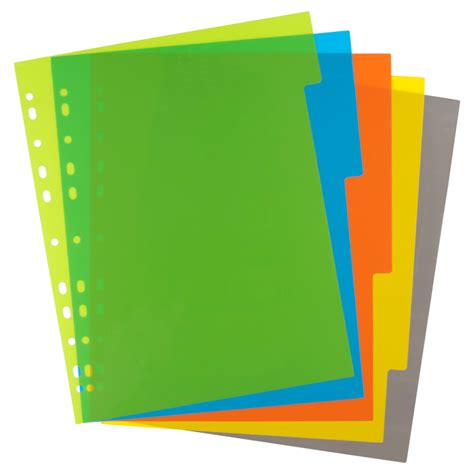 Eco Eco A4 Wide Index File Dividers Tabs Pack Of 5 Morgans Direct Limited