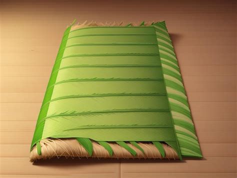 Premium Photo Eco Organic Vector Banner On Natural Palm Leaf Mat Texture Background