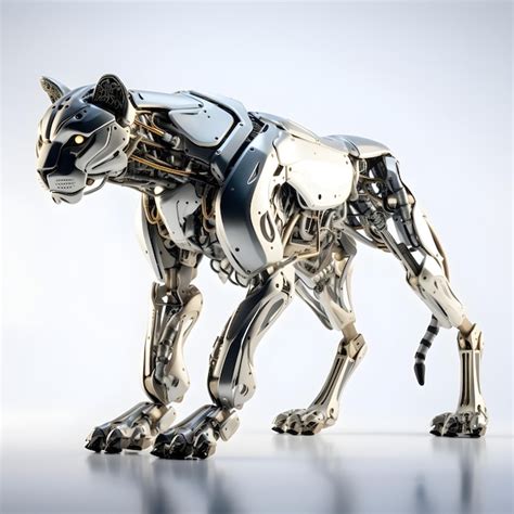 Premium Ai Image Metal Iberian Lynx Robot Prototype