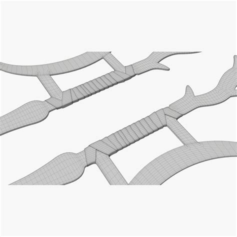 Twin Hooks Tree Swords Modelo 3d Descargar Bladed Weapon On