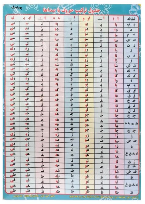 جدول دوستی کلاس اول کامل دانلود و چاپ جدید 1404 1403