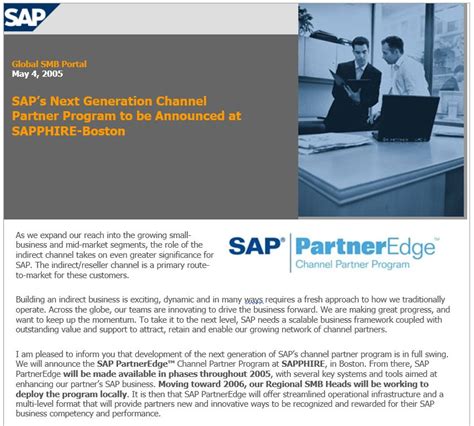 History Of Sap Business One Chapter 9 The Birth Of Sap Partneredge Program