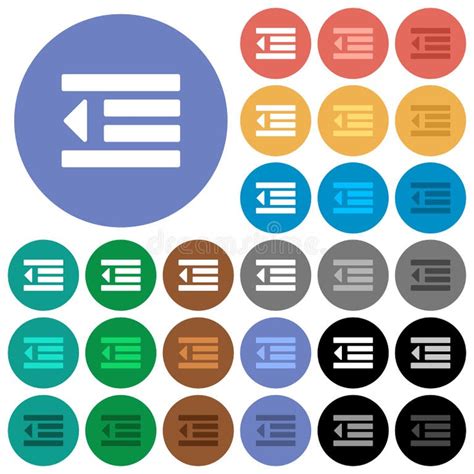 Decrease Text Indentation Round Flat Multi Colored Icons Stock Vector Illustration Of Editor