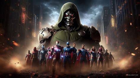 Dr Doom With Doom Team 4k Desktop Wallpaper