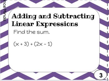 Adding And Subtracting Linear Expressions BUNDLE Task Cards TpT
