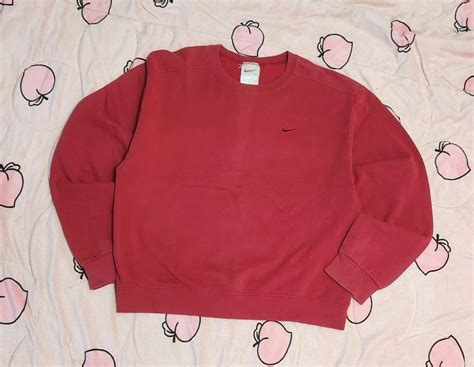 나이키 90s 버건디 올드스쿨 자수 기본 스우시 맨투맨 헬로마켓