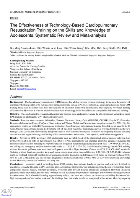 Pdf The Effectiveness Of Technology Based Cardiopulmonary Resuscitation Training On The Skills