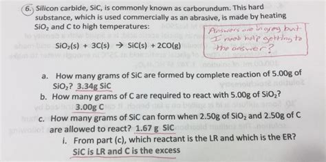 Solved Silicon Carbide Sic Is Commonly Known As