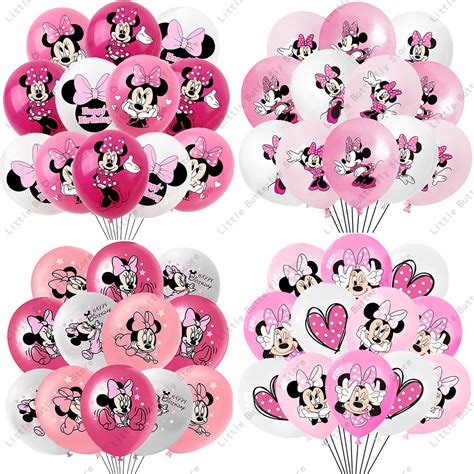 Disney 10 20 30pcs 12 Inch Pink Minnie Mouse Latex Balloon Party