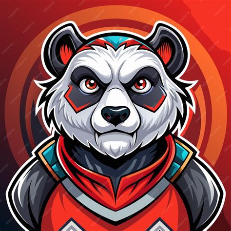 Premium Vector Aggressive Panda Mascot Illustration