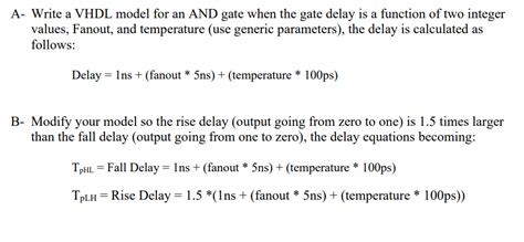 Solved A Write A Vhdl Model For An And Gate When The Gate