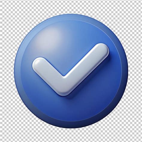 Icon Check Mark Transparent Background Premium AI Generated PSD