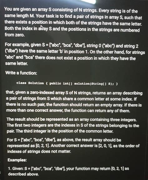 Solved You are given an array S consisting of N strings. | Chegg.com
