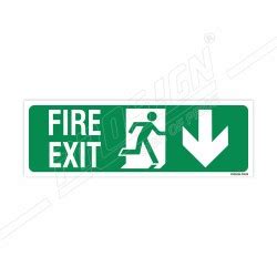 Fire Exit Right Down Arrow Sign Protector FireSafety