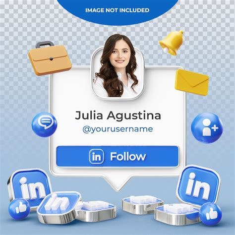 premium psd 3d rendering linkedin profile