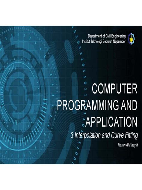 Computer Programming And Application 3 Interpolation And Curve Fitting