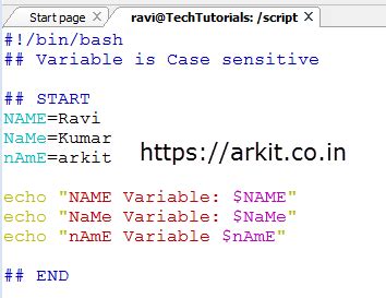 Shell Scripting Tutorial Variables Global And Local Variables