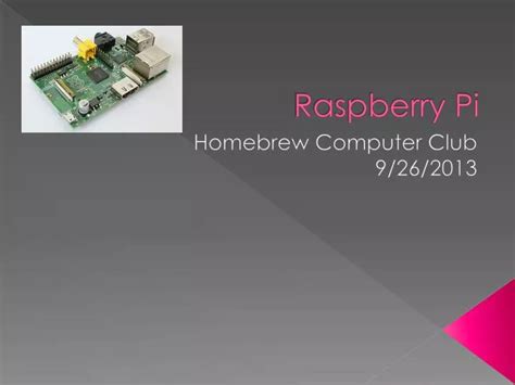 Ppt Raspberry Pi Powerpoint Presentation Free Download Id1854302