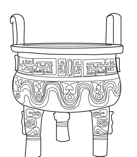 青铜古文物简笔画 青铜简笔画 大山谷图库