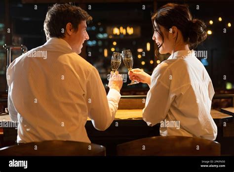 Couple Making A Toast Stock Photo Alamy