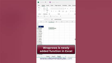 New Function In Excel Wraprows 👻 Youtube