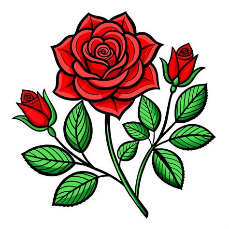 Premium Vector Simple Flat Rose Artwork