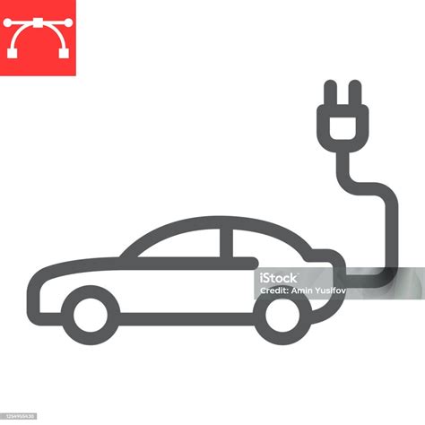전기 자동차 라인 아이콘 에너지 및 생태 전기 전송 기호 벡터 그래픽 편집 스트로크 선형 아이콘 Eps 10 0명에 대한 스톡 벡터 아트 및 기타 이미지 Istock