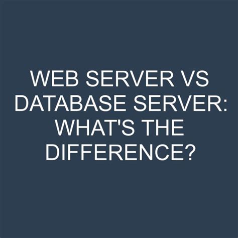 web server vs database server what s the difference differencess