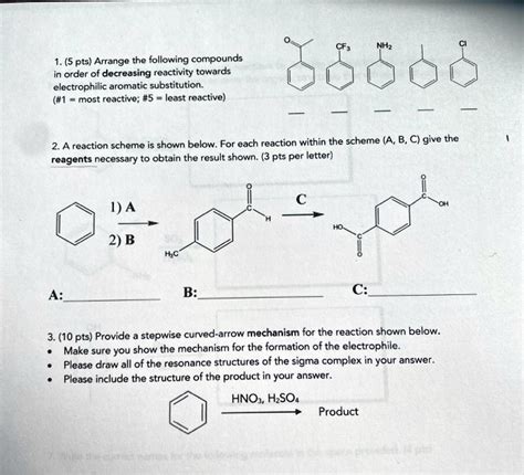 1 5 Pts Arrange The Following Compounds In Order Of Decreasing