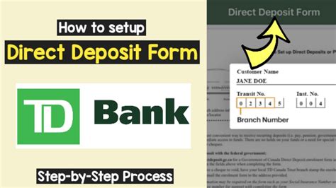 Direct Deposit Form Td Bank Download Td Direct Deposit Authorization Form Setup Direct