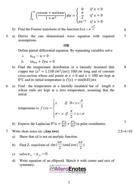 Pu Be Computer Engineering Mathematics Iv Question Paper 5th Semester Mero Enotes