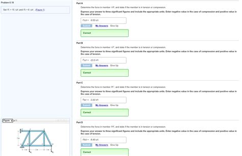 Solved Problem 6 18 Part A Determine The Force In Member Ab