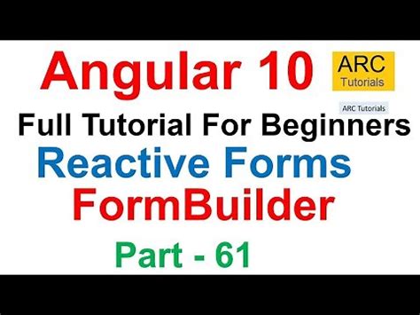 Reactive Forms In Angular Formbuilder