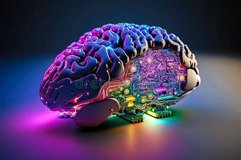 Ai Chipset With Human Brain On Computer Circuit Board Artificial Intelligence Data Mining And