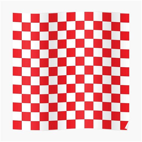 Red Checkered Pattern Poster By XanderOne Redbubble