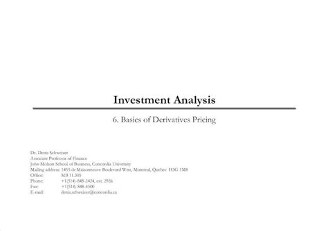 Pdf 6 Basics Of Derivatives Pricing Dokumentips
