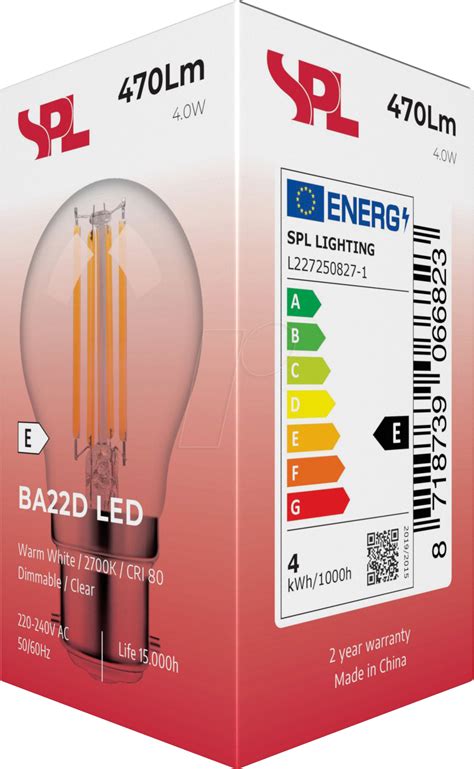 SCHI L2272508271: LED-Lampe Ba22d, 4 W, 470 lm, 2700 K, dimmbar at ...