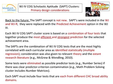 Overview Of The Wj Iv Cognitive Battery Gia And Chc Clusters Ppt