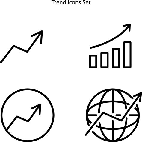 Trending Icon Set Isolated On White Background From Trending Icon Thin