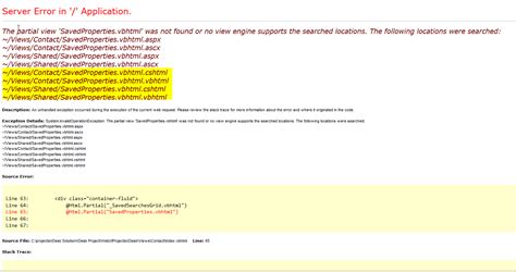 Why Would Razor View Engine Have Incorrect Search Locations