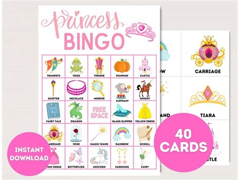 Princess Party Bingo Cards Printabell Express