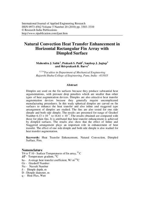 Pdf Natural Convection Heat Transfer Enhancement In Pdf